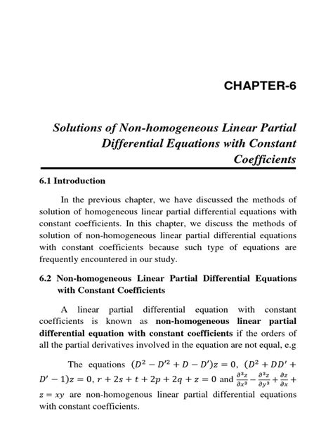 Solutions Of Non Homogeneous Linear Partial Pdf Partial
