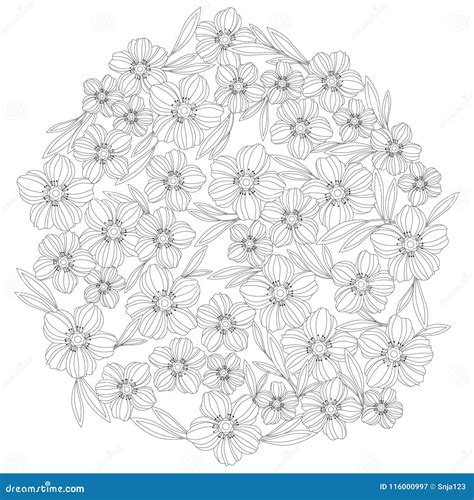 Adult Coloring Book Floral Pattern Vector Eps 10 Stock Vector