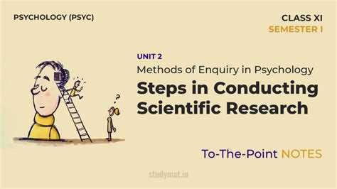 Steps In Conducting Scientific Research Notes Unit 2 Class 11