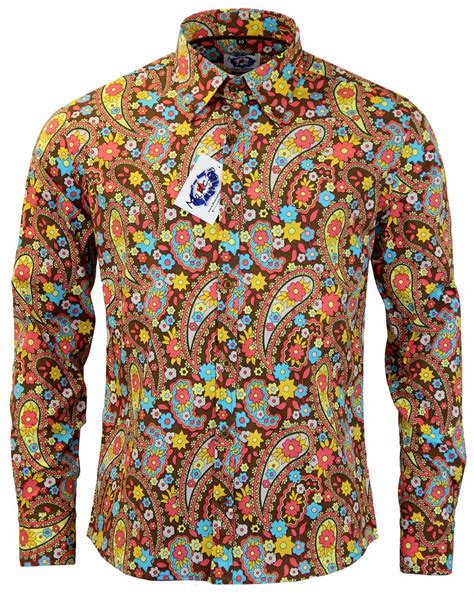 MADCAP ENGLAND Trip Paisley Retro Mod Button Down Floral Shirt