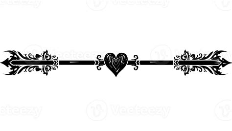 Arrow With Heart Shapes On The End 42901794 Png