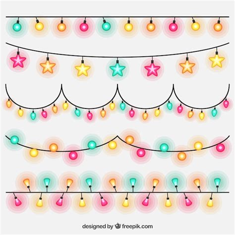Pack Of Party Colored String Lights Vector Free Download
