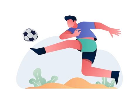 축구 선수 일러스트 프리미엄 벡터