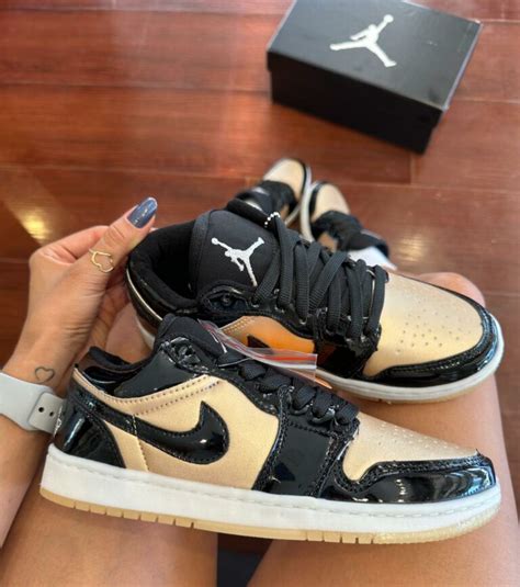 Tênis Jordan Preto Verniz Bronze Metálico Premium Feminino Tenis no