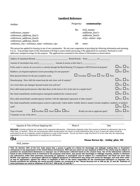 Hud Landlord Reference Form Fill Online Printable Fillable Blank
