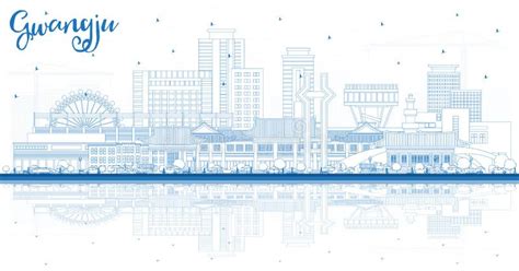 Gwangju South Korea City Map In Retro Style In Golden Color Outline