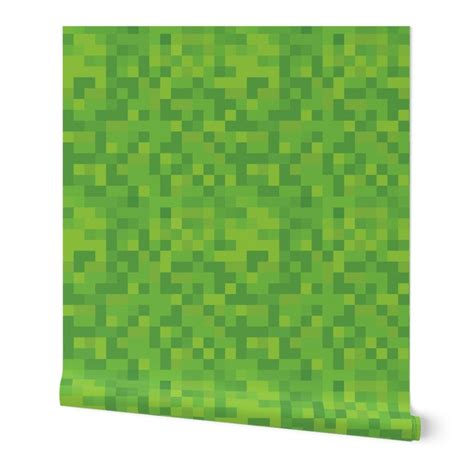 8 Bit Grass Block Wallpaper Removable Wallpaper Prepasted Wallpaper