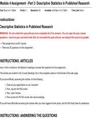 Nicholas Module Assignment Part Descriptive Statistics In