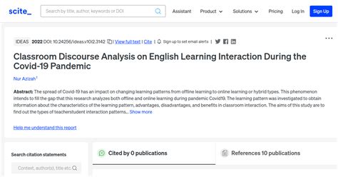 Classroom Discourse Analysis On English Learning Interaction During The