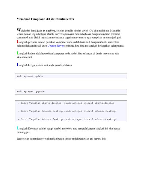 Membuat Tampilan Gui Di Ubuntu Server Pdf