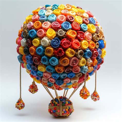 Digital Background Of A 3d Hot Air Balloon In A Form Of Candie Digital