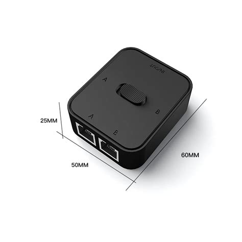 Gigabit 2 Port Network Switch Rj45 Splitter Cable Extender 1000mbps