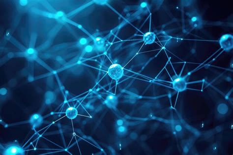 Premium Photo Abstract Digital Network A Depiction Of Interconnected Nodes With Glowing Blue