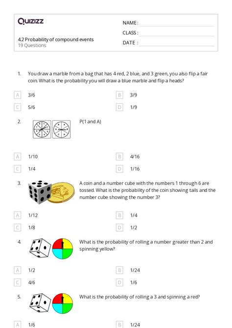 Free Pre Algebra Probability Worksheet Download Free Pre Algebra