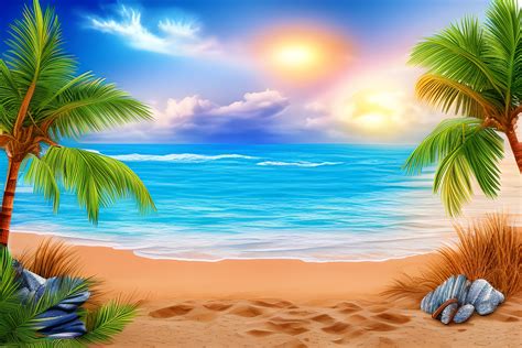 Beach Background Graphic By Fstock · Creative Fabrica