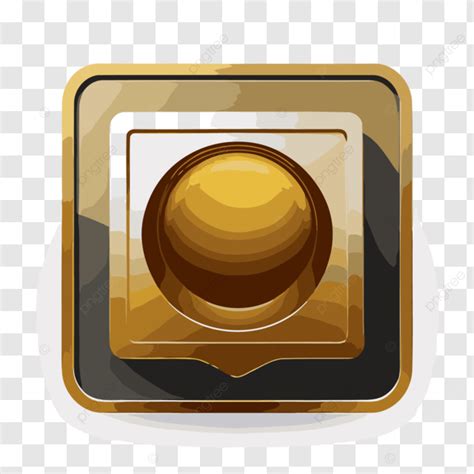 그림자가 있는 금색 버튼 아이콘 벡터 흰색 배경에 황동의 단순한 다채로운 아이콘 그림자 없음 작은 프레임 중앙 Png 일러스트 및 벡터 에 대한 무료 다운로드