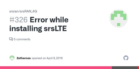 Error While Installing Srslte · Issue 326 · Srsransrsran4g · Github