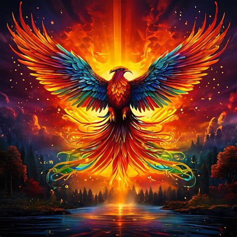 Premium Photo Flying Majestic Pheonix Reborn From Blaze Of