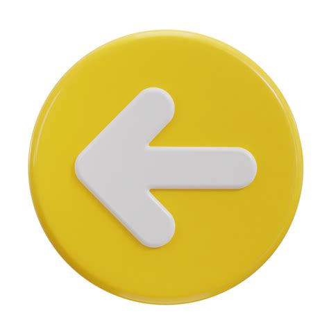 D Left Arrow Icon Illustration PNG