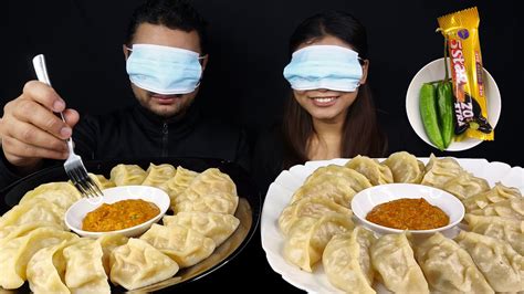 Blind Fold Momo Challenge Chicken Momo Food Challenge Nepali