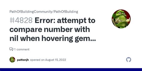Error Attempt To Compare Number With Nil When Hovering Gems On Barebones Build Issue