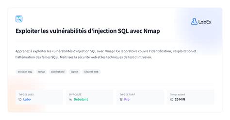 Exploiter Les Vulnérabilités Dinjection Sql Avec Nmap Labex