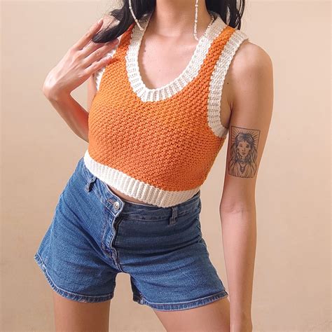 Rory Vest Preppy Sweater Vest Crochet Pattern Pdf Etsy
