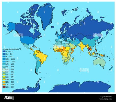 average annual temperature map