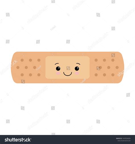 Kawaii Band Aid Icon On White Stock Vector Royalty Free 1547024639