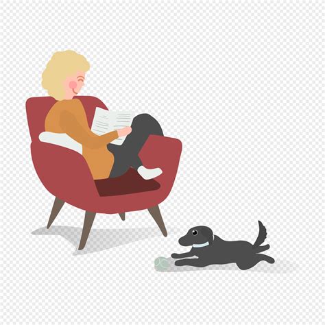 Malikhaing Matandang Babae Na Nagbabasa Ng Isang Libro Sa Sofa Larawan