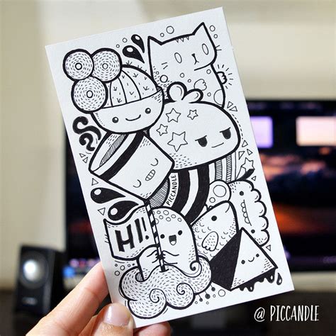 Doodle By Pic Candle Pic Candle Tags Black Cute Illustration Pen
