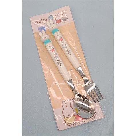台灣現貨 韓國製 米飛兔 Miffy 米菲 不鏽鋼餐具組 湯匙 叉子 立體公仔 造型餐具 兒童餐具 餐具組 兔子 蝦皮購物