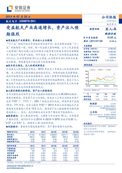 受益航天产业高速增长，资产注入预期强烈