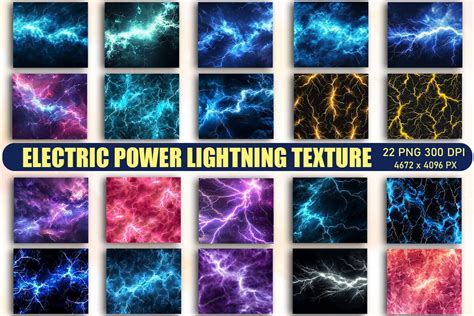 Electric Power Lightning Texture Bundle Bundle · Creative Fabrica