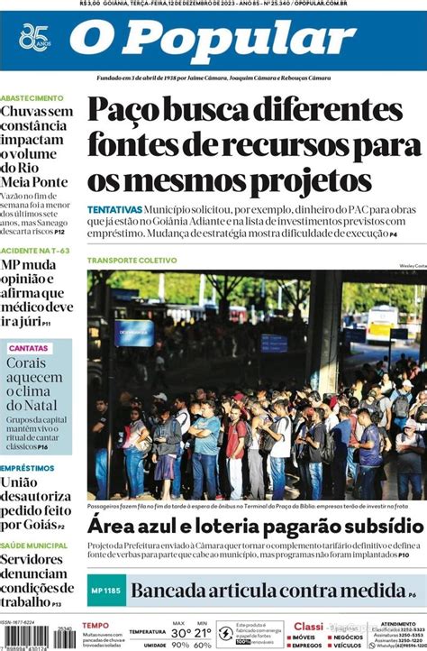 Capa O Popular Edição Terça 12 de Dezembro de 2023