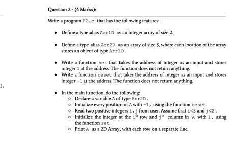 Solved Question 2 4 Marks Write A Program P2c That Has