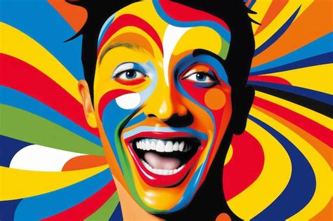 Premium AI Image A Man With Colorful Paint On His Face