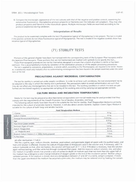 Usp General Chapter 71 Sterility Tests Pdf