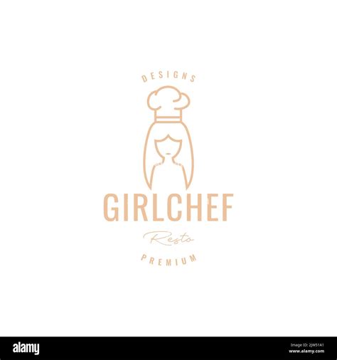 Girl Long Hair With Chef Hat Logo Design Stock Vector Image And Art Alamy