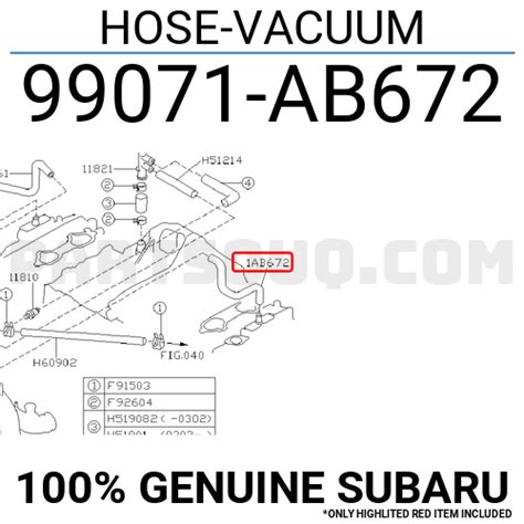 Hose Vacuum 99071ab672 Subaru Parts Partsouq