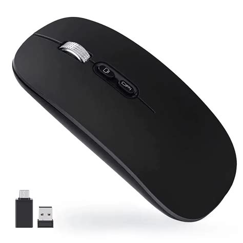 Ratón inalámbrico 2 4 GHz Delgado recargable silencioso HAGA CLIC