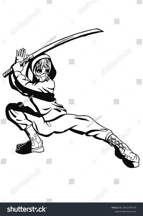 Cute Anime Manga Girl Fighting Pose Immagine Vettoriale Stock Royalty Free 2051597570