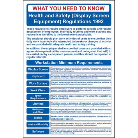 Dse Regulations Sign Non Adhesive Rigid 1mm Pvc Board Safety Poster
