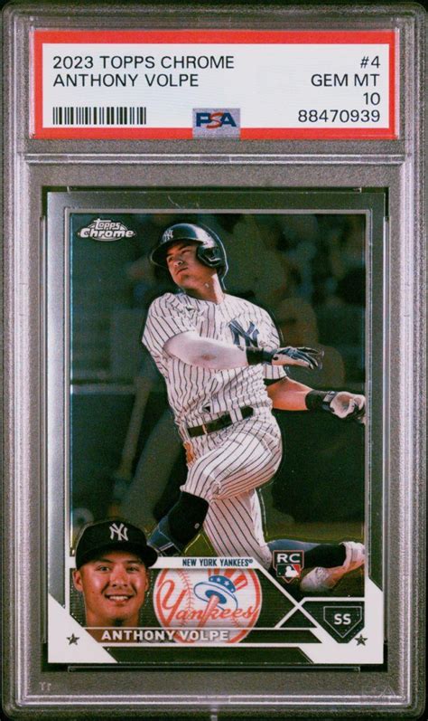 Anthony Volpe 2023 Topps Chrome 4 Rc Psa 10 Pristine Auction