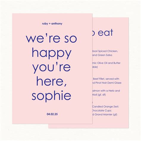 Ruby Menu Paper Darling