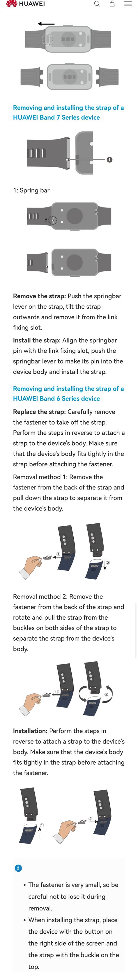 Adjusting Or Replacing The Strap For Huawei Band Series Huawei Band Series Huawei Band