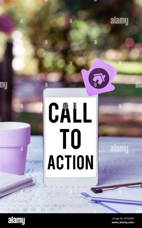 Writing Displaying Text Call To Action Word For Encourage Decision