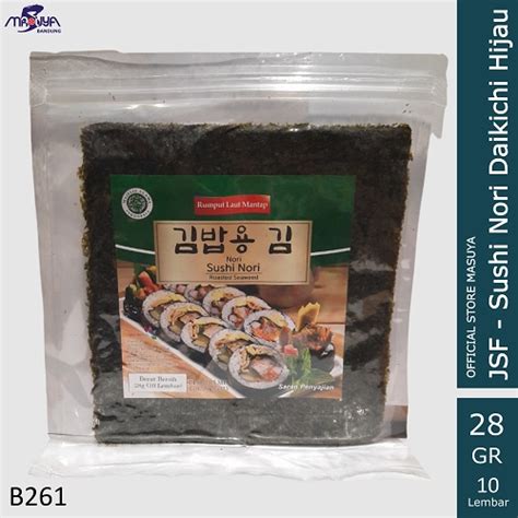 Jual Sushi Nori Daikichi Halal 10 Lembar Java Super Food Rumput Laut