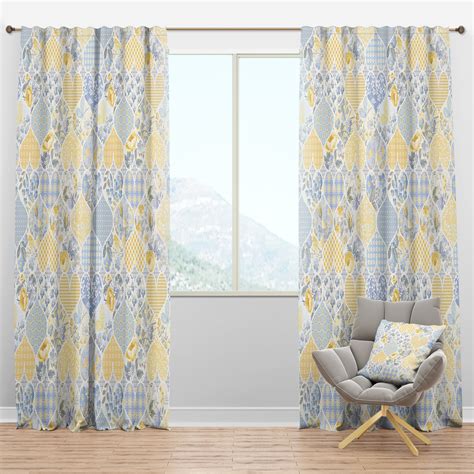 Design Art Patchwork Pattern With Hearts Lake House Curtain Velvet
