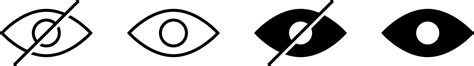 Visible And Not Visible Icon See And Hide Or Dont See Line And Solid